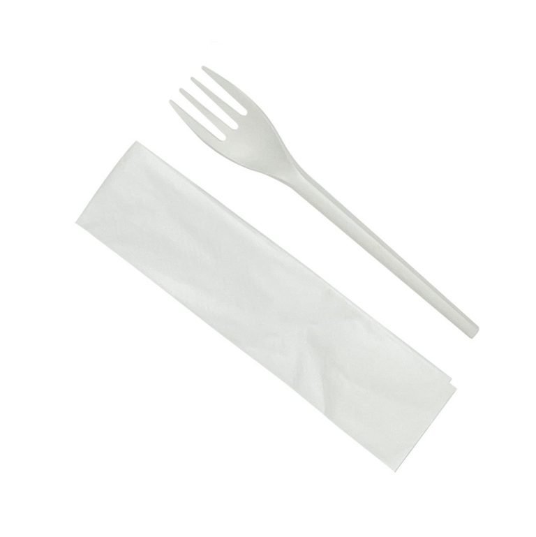 Forchetta imbustata in CPLA con tovagliolo - Biogreengate : Green Gate ...